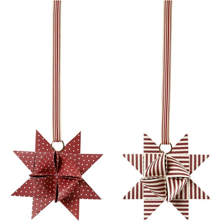 Danish woven paper Christmas star strips (stjernestrimler) in classic ...