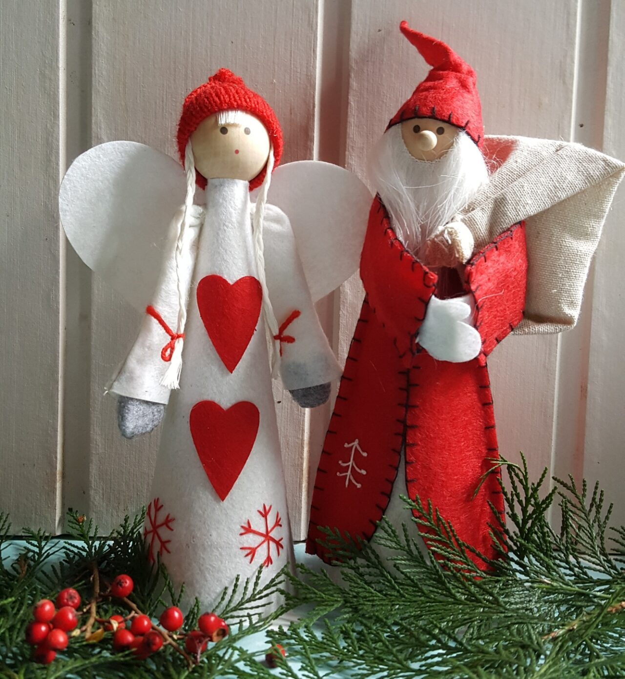 Felt angel/Santa Claus Christmas tree topper decoration - Gisela Graham ...