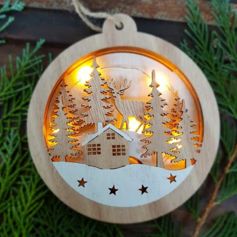 Light up wooden forest scene - Scandinavian boutique - hyggestyle.co.uk