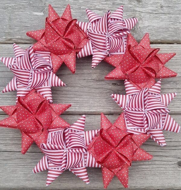 Danish woven paper Christmas star strips (stjernestrimler), white, W ...