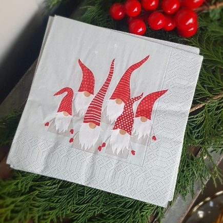 Set of 4 cotton napkins, snowflake on charcoal by Krasilnikoff Denmark ...