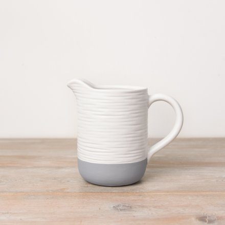 Rustic Scandi grey and white jug, 14cms - Scandinavian boutique ...