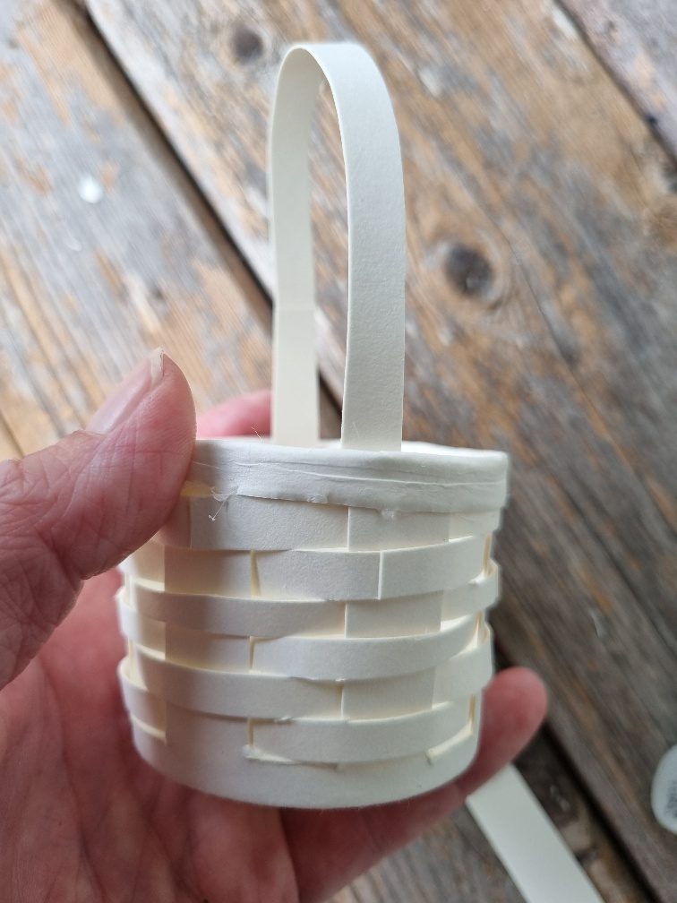 DIY upcycled paper coffee cup woven Easter baskets - Hygge Style