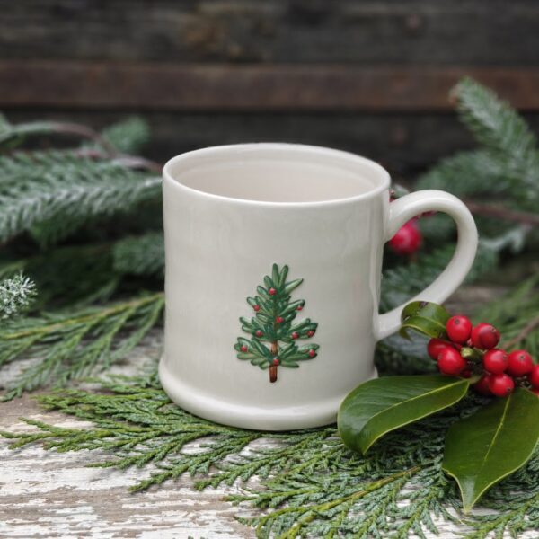 Scandi Christmas tree rustic ceramic mini mug by Gisela Graham ...